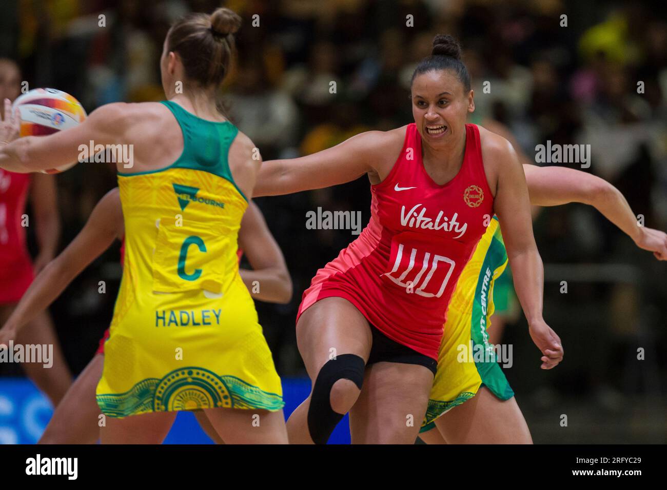 Laura Malcolm of England and Paige Hadley of Australia in action during ...