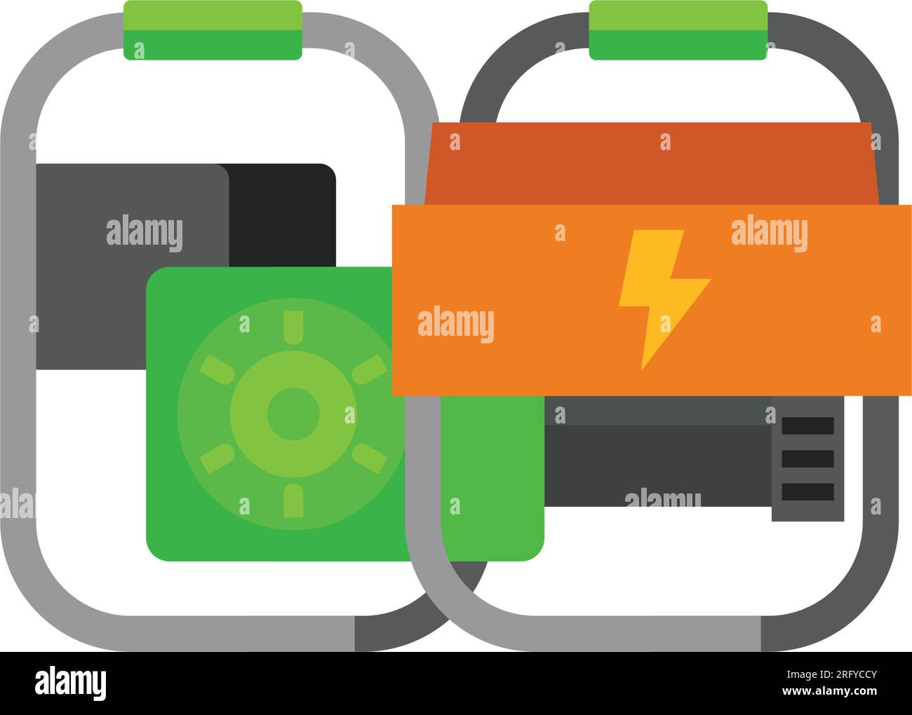 Portable generator icon flat Cut Out Stock Images & Pictures - Alamy