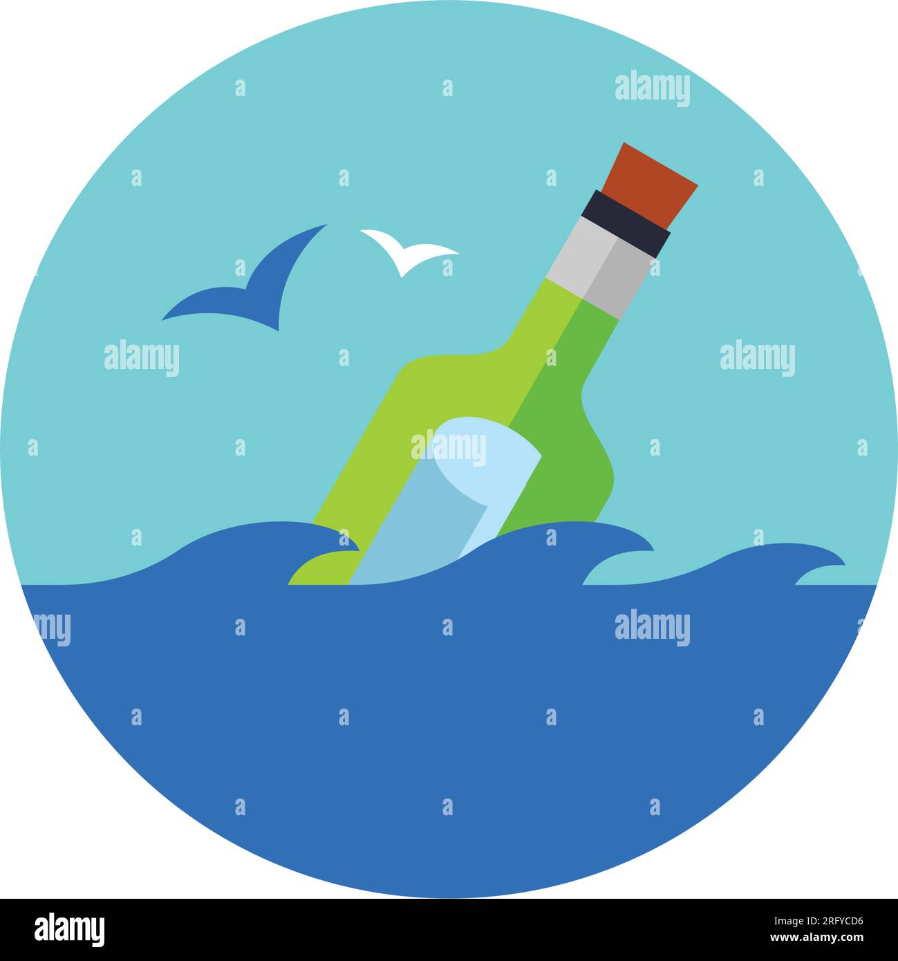 Message on bottle isolated Stock Vector Images - Alamy