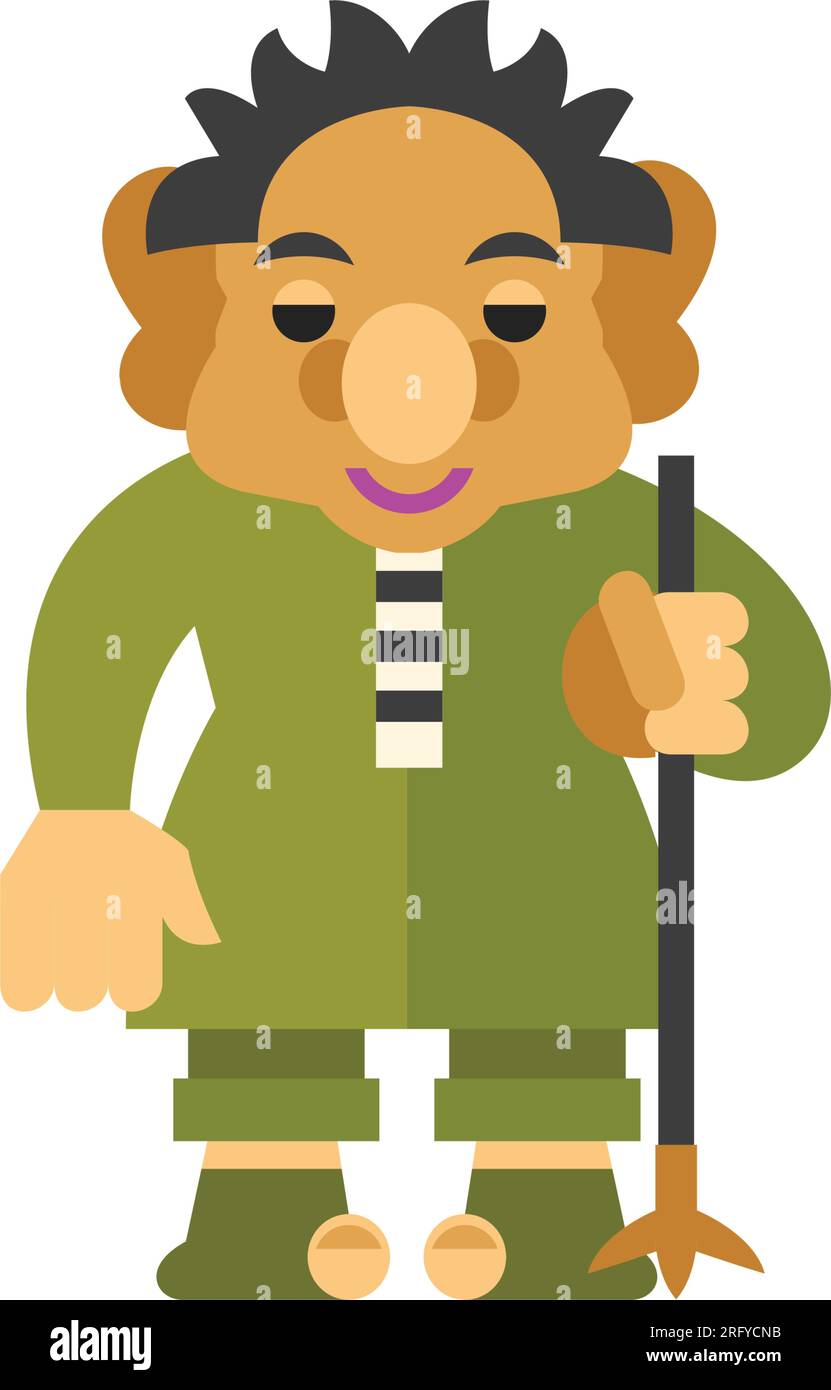 Troll creature with pole icon Stock Vector Image & Art - Alamy