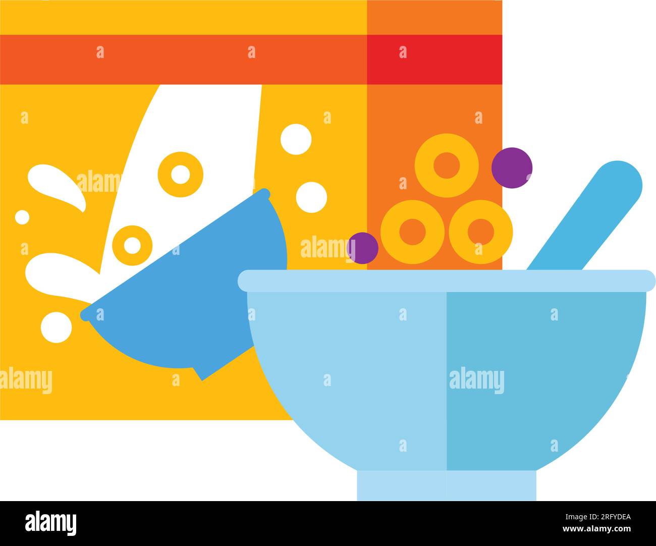 Corn flakes bowl milk isolated Stock Vector Images - Alamy
