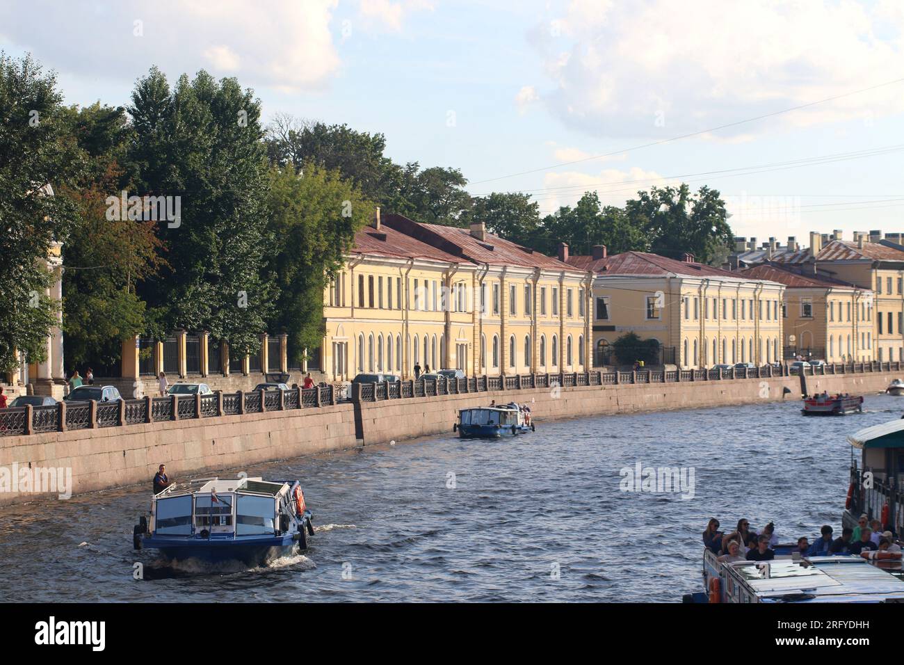 Russian Federation. Saint-Petersburg. Summer, August. Pleasure boats ...
