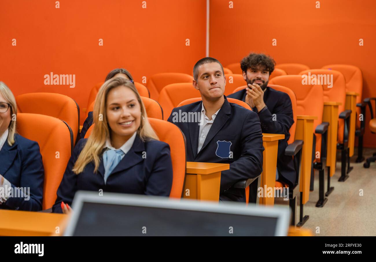 Students applauding their classmate after giving a inspiring ...