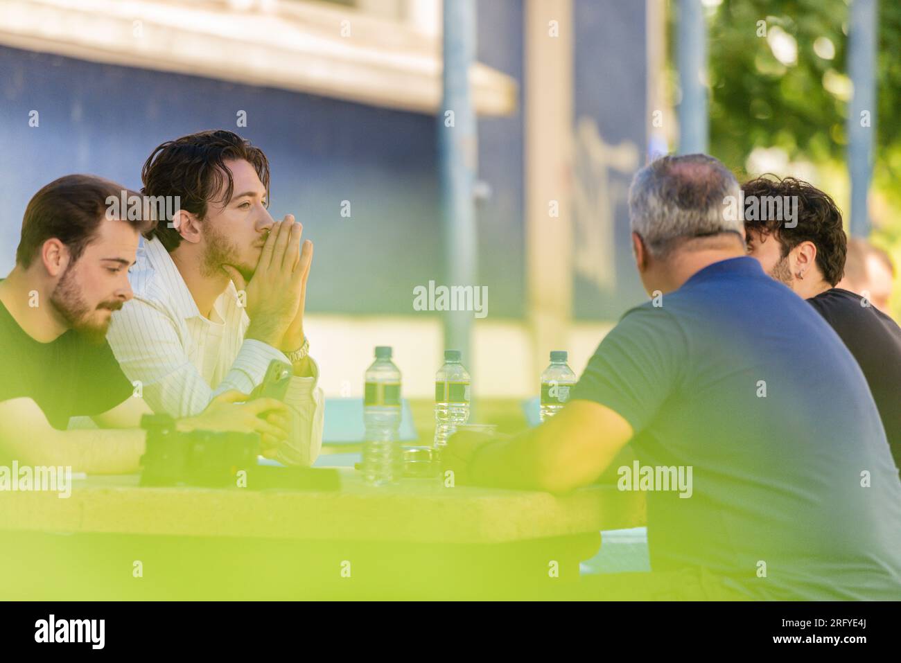 Catching up with friends outside hi-res stock photography and images ...