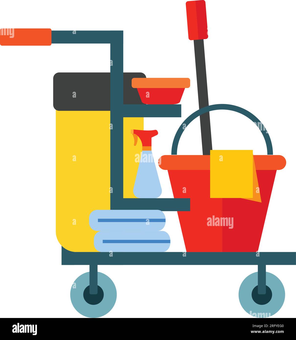 Cleaning cart Stock Vector Images - Alamy
