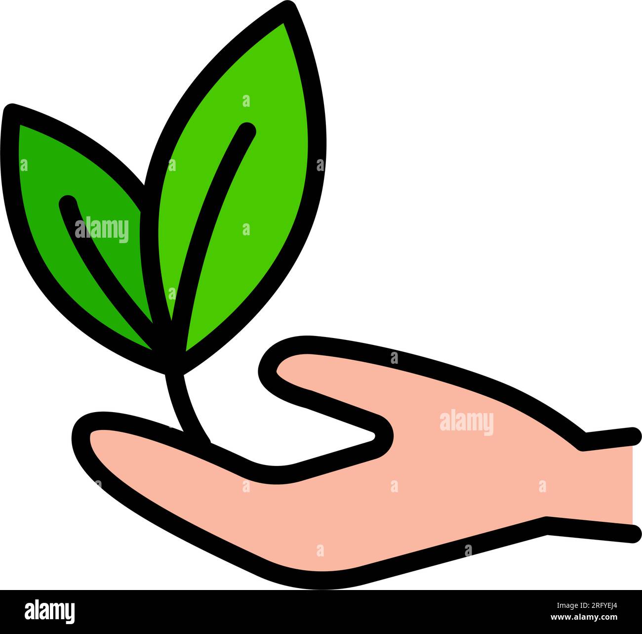 Plant in hand color icon. Naturopathy Therapy Vector Icon. Naturopathy ...