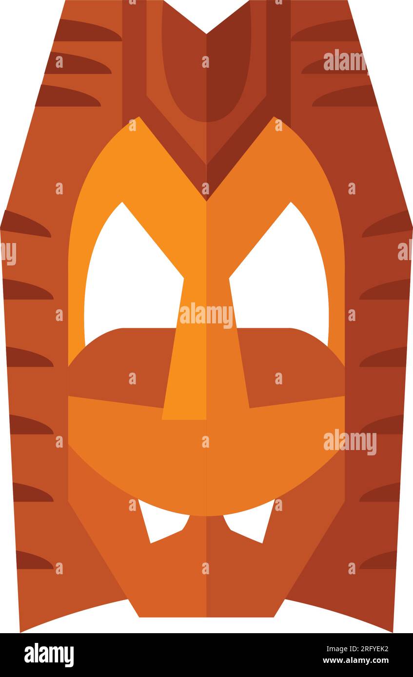 Wooden Hawaiian mask vector icon Stock Vector Image & Art - Alamy
