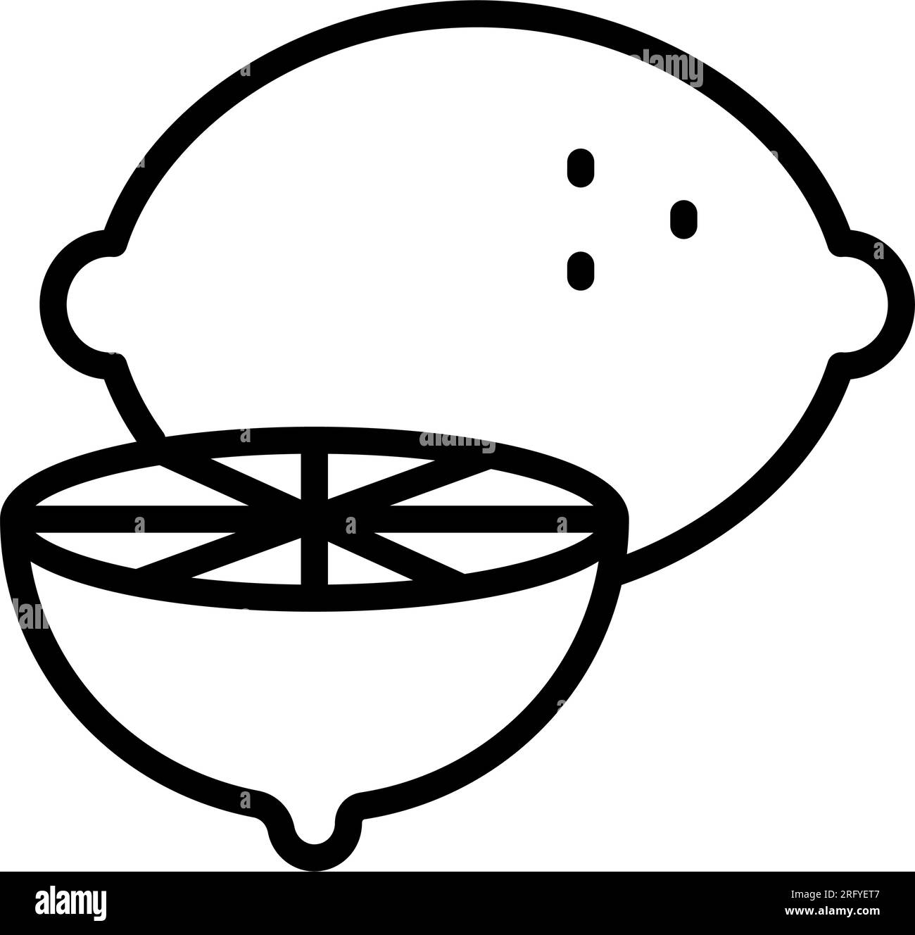 Lemon icon in simple style design. Line vector. Isolate on white ... Lemon icon in simple style design. Line vector. Isolate on white ...