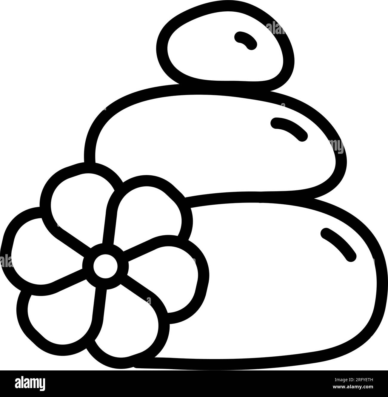 Stone therapy line icon. Lithotherapy sign symbol. Massage. Health care ...