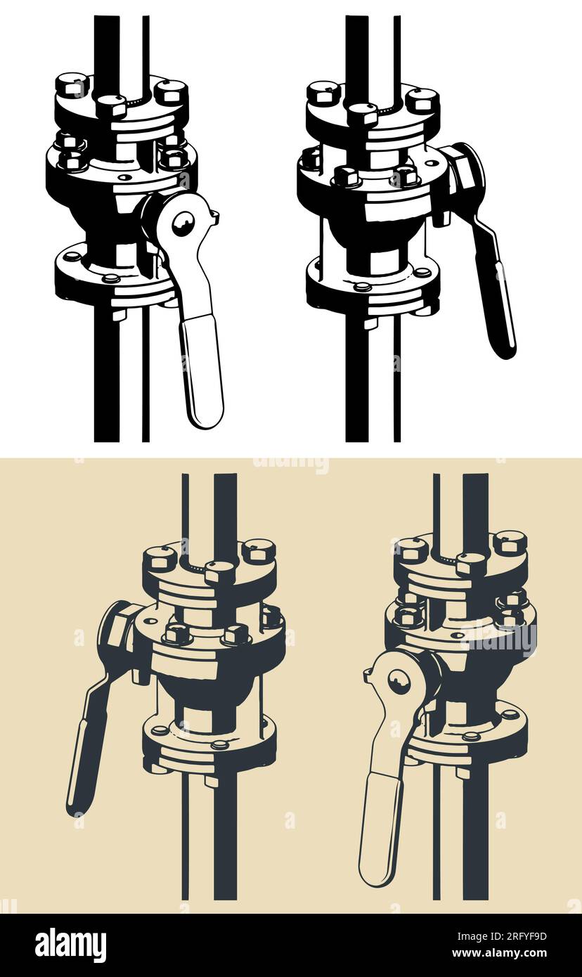 Stylized vector illustrations of ball valve Stock Vector Image & Art ...