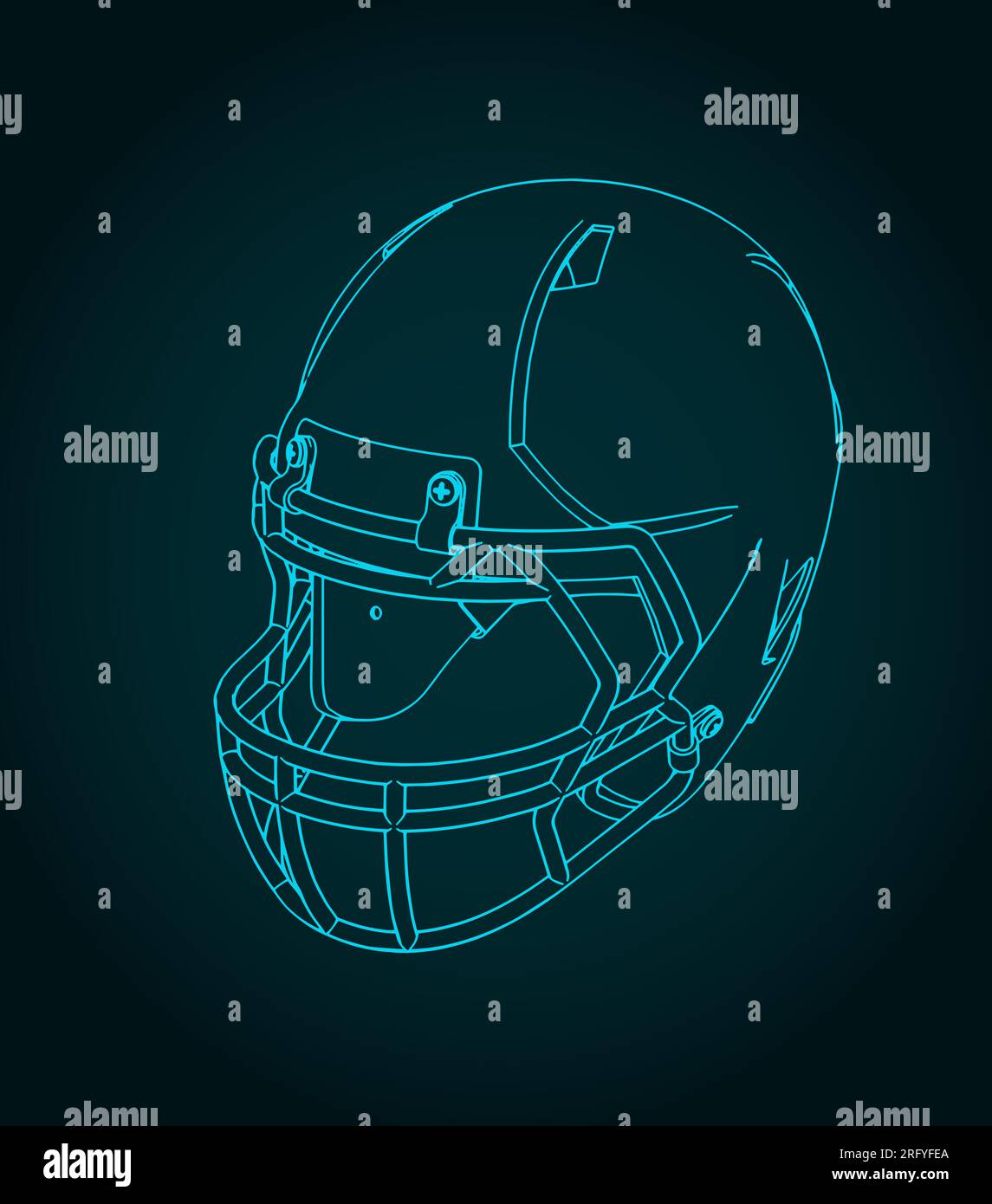 Stylized vector illustration of an American football helmet Stock ...
