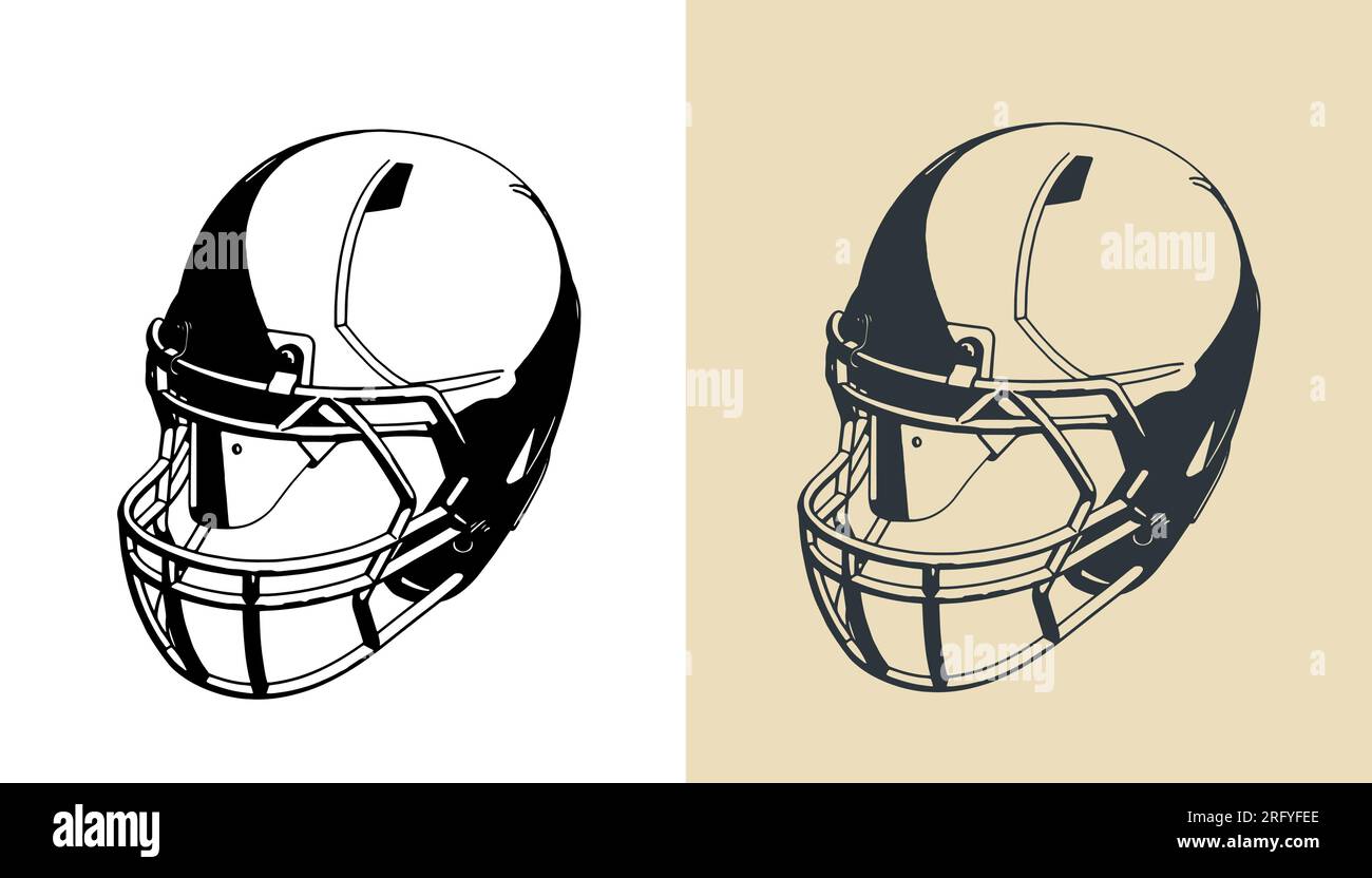 Stylized vector illustration of an American football helmet Stock ...