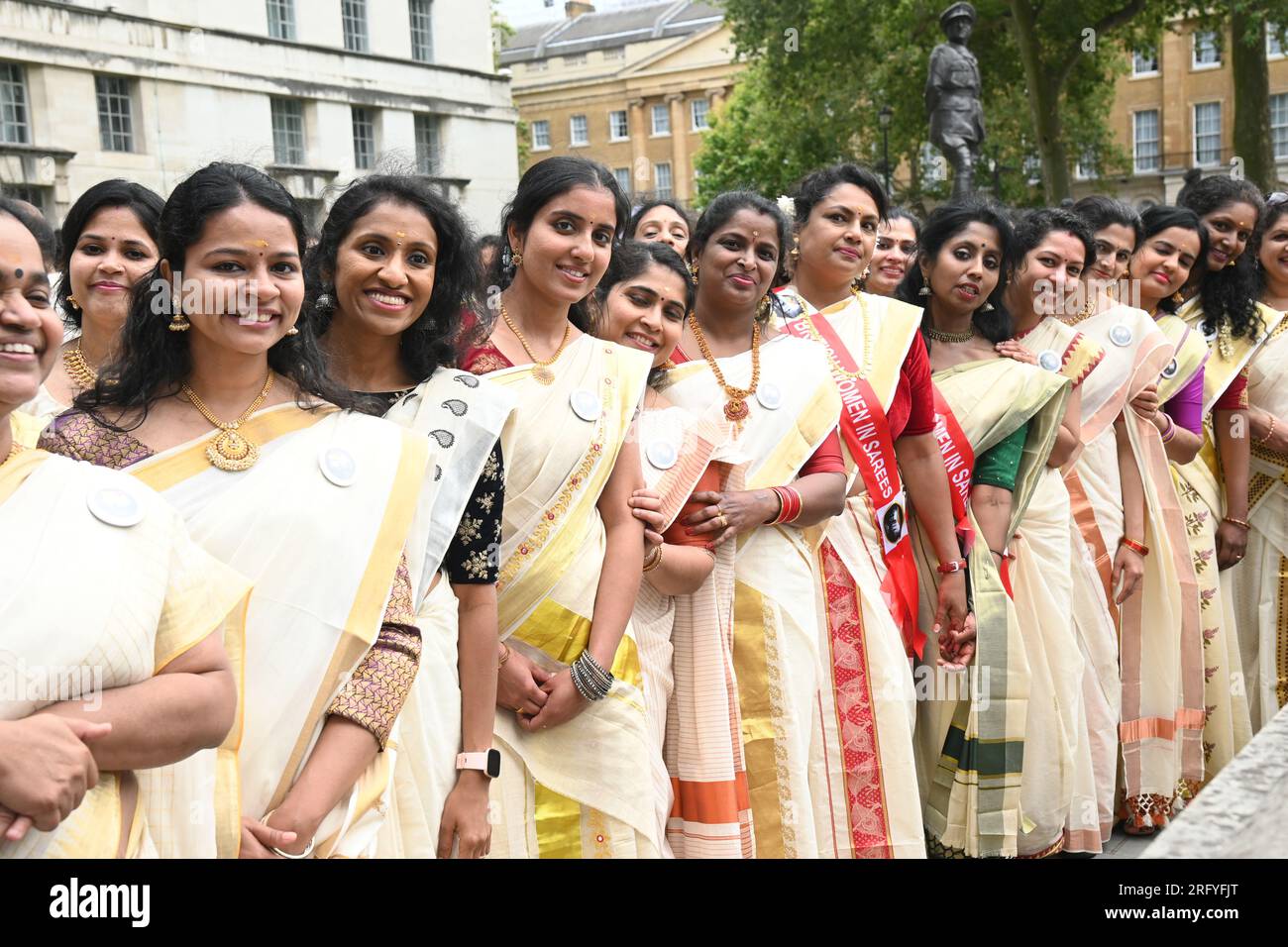 Whitehall, London, UK. 6th Aug, 2023. National Handloom Day: British ...