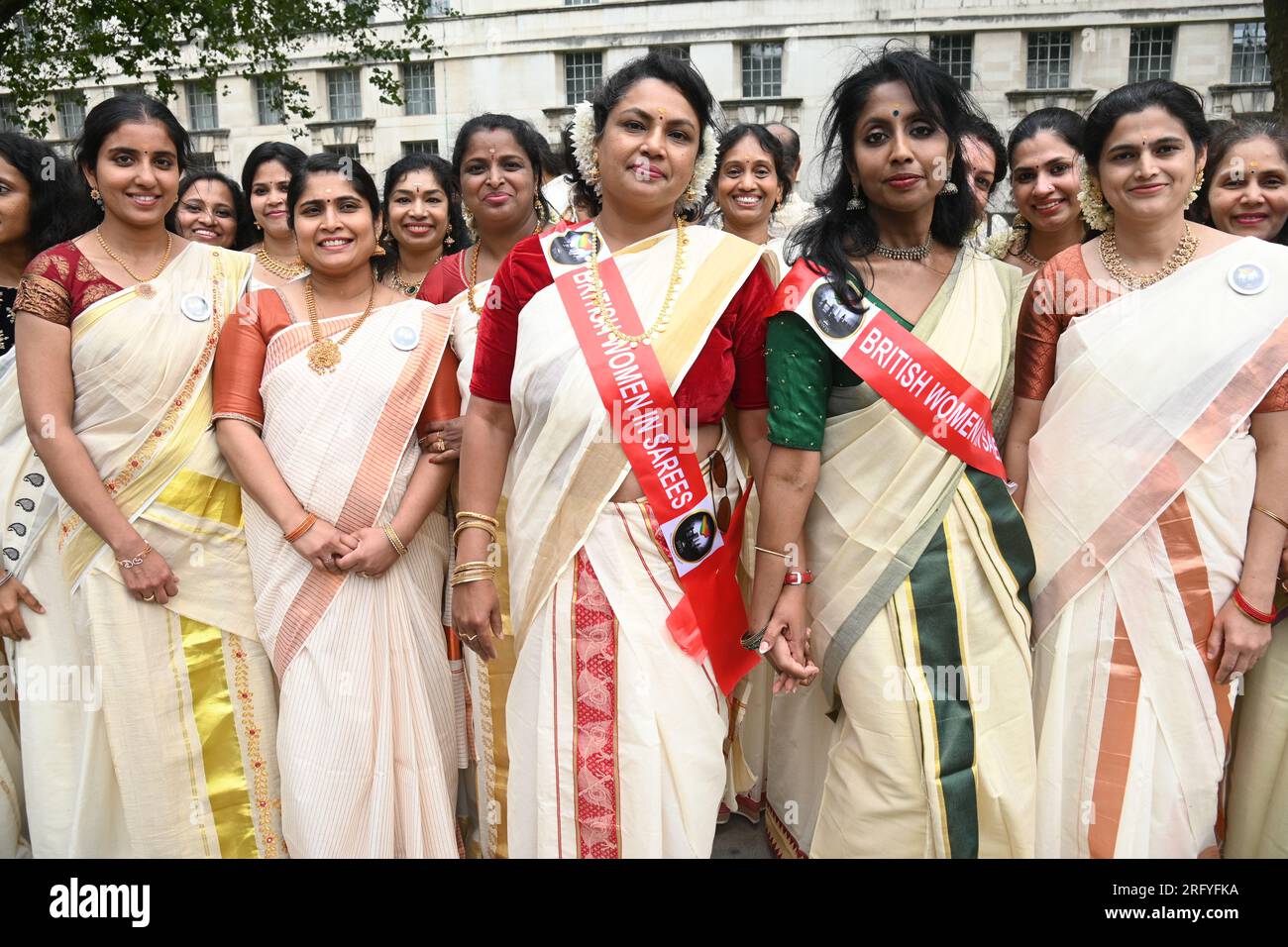 Whitehall, London, UK. 6th Aug, 2023. National Handloom Day: British ...