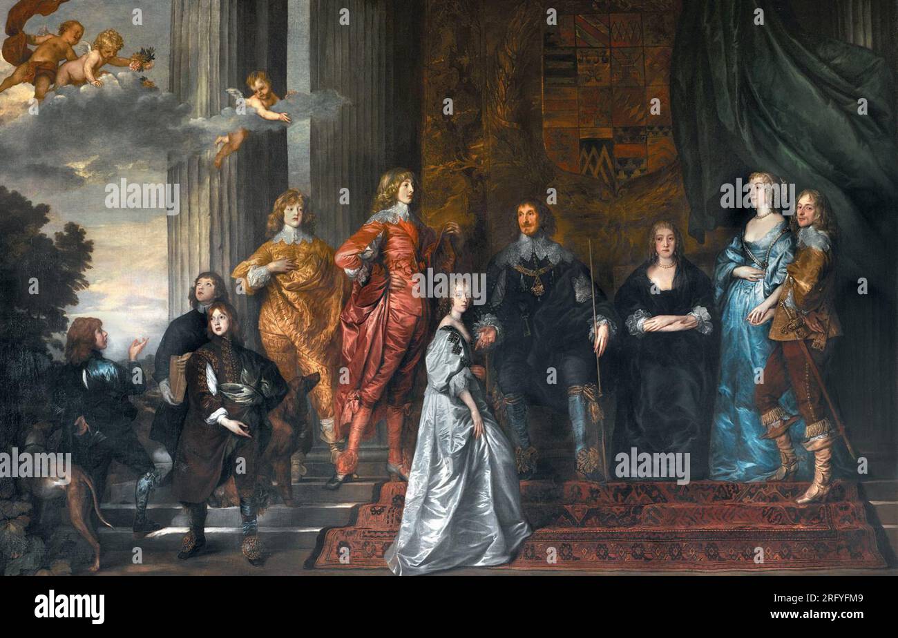 Portrait of Philip Herbert,4th Earl of Pembroke, his second wife Lady ...