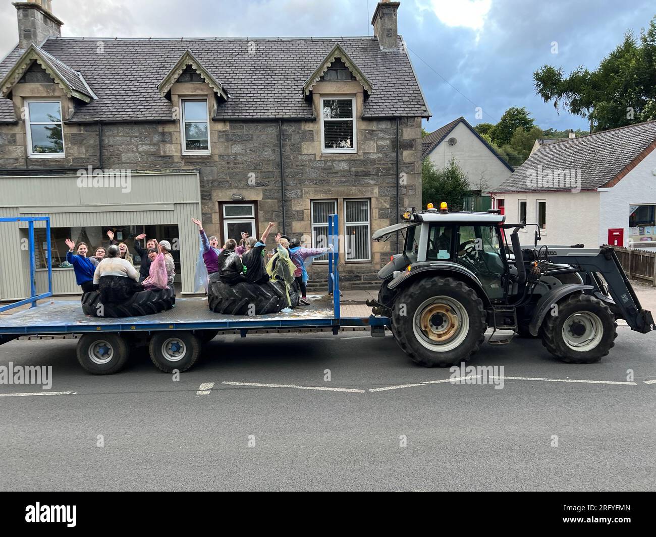Bachelorette party in Newtonmore in the Scottish Highlands Stock Photo ...