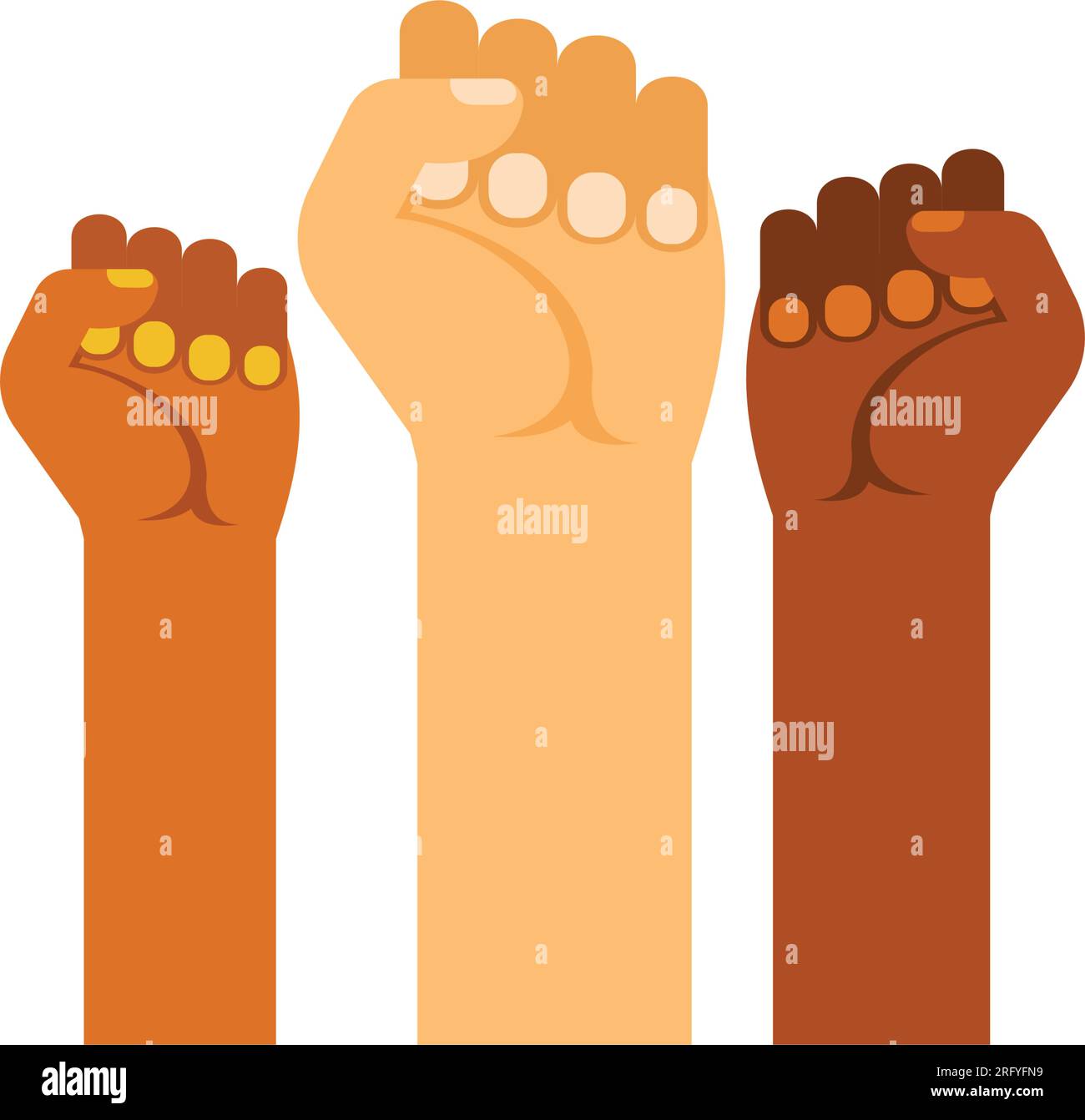 Group of hands showing protest sign Stock Vector Image & Art - Alamy