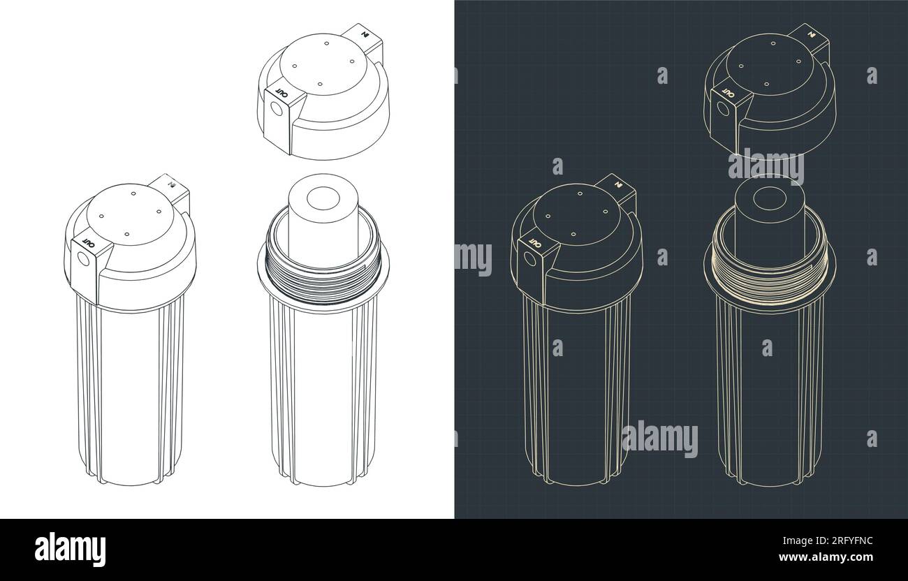 Stylized vector illustrations of isometric blueprints of reverse ...