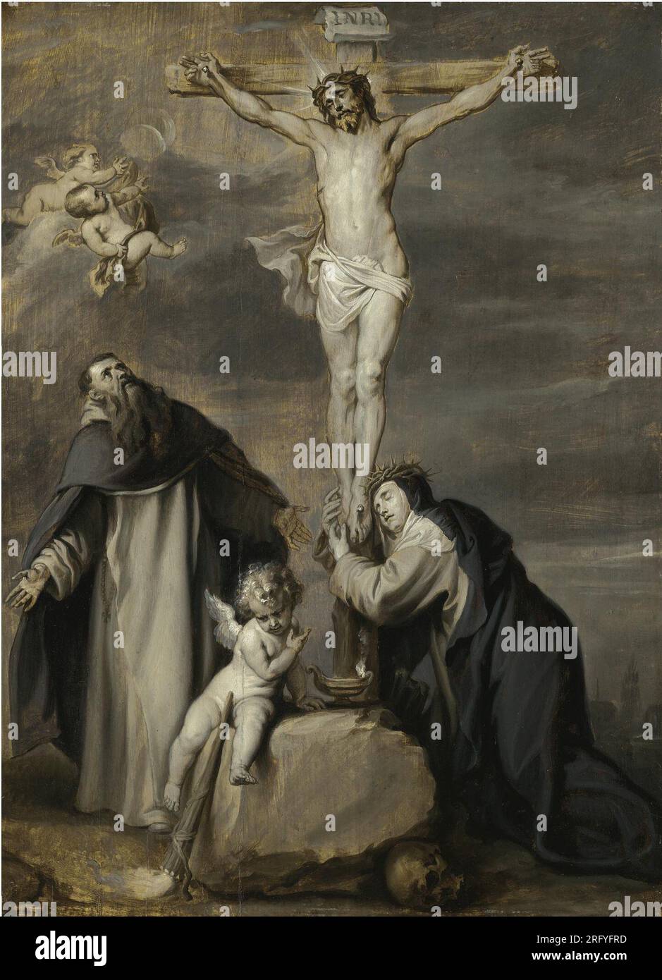 The Crucified Christ Adored by Saints Dominic and Catherine of Siena ...