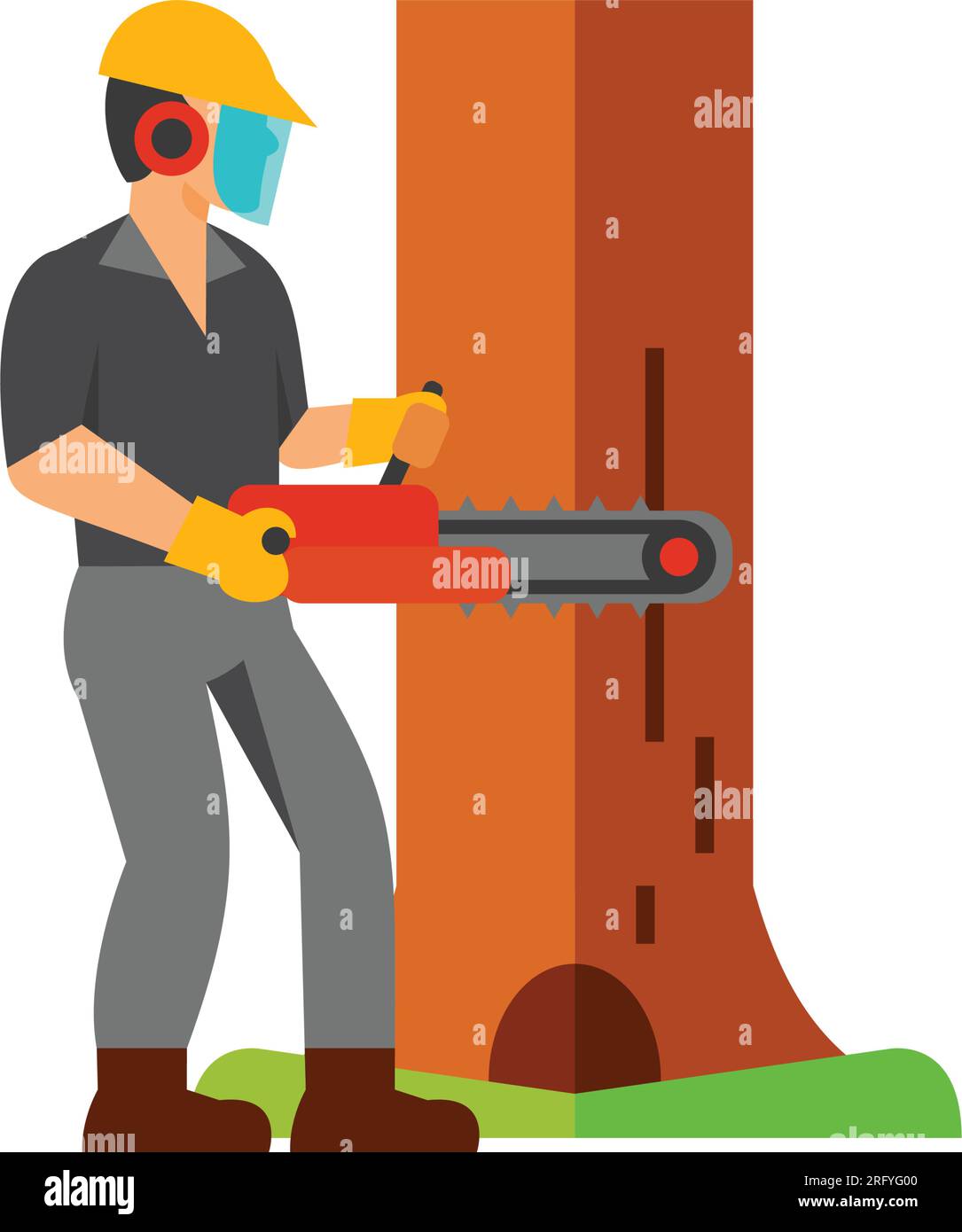 Man cutting tree icon Stock Vector Image & Art - Alamy