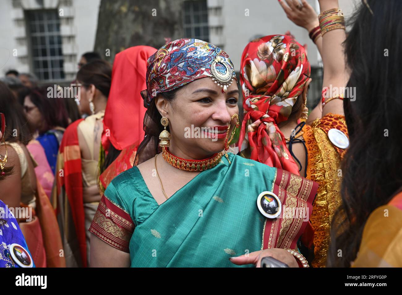 Whitehall, London, UK. 6th Aug, 2023. National Handloom Day: British ...
