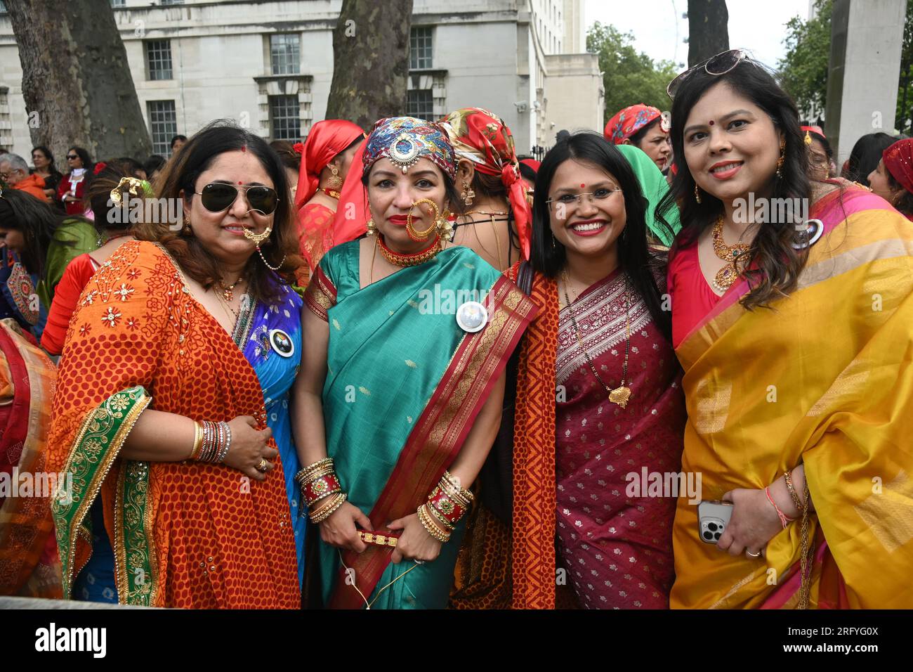 Whitehall, London, UK. 6th Aug, 2023. National Handloom Day: British ...