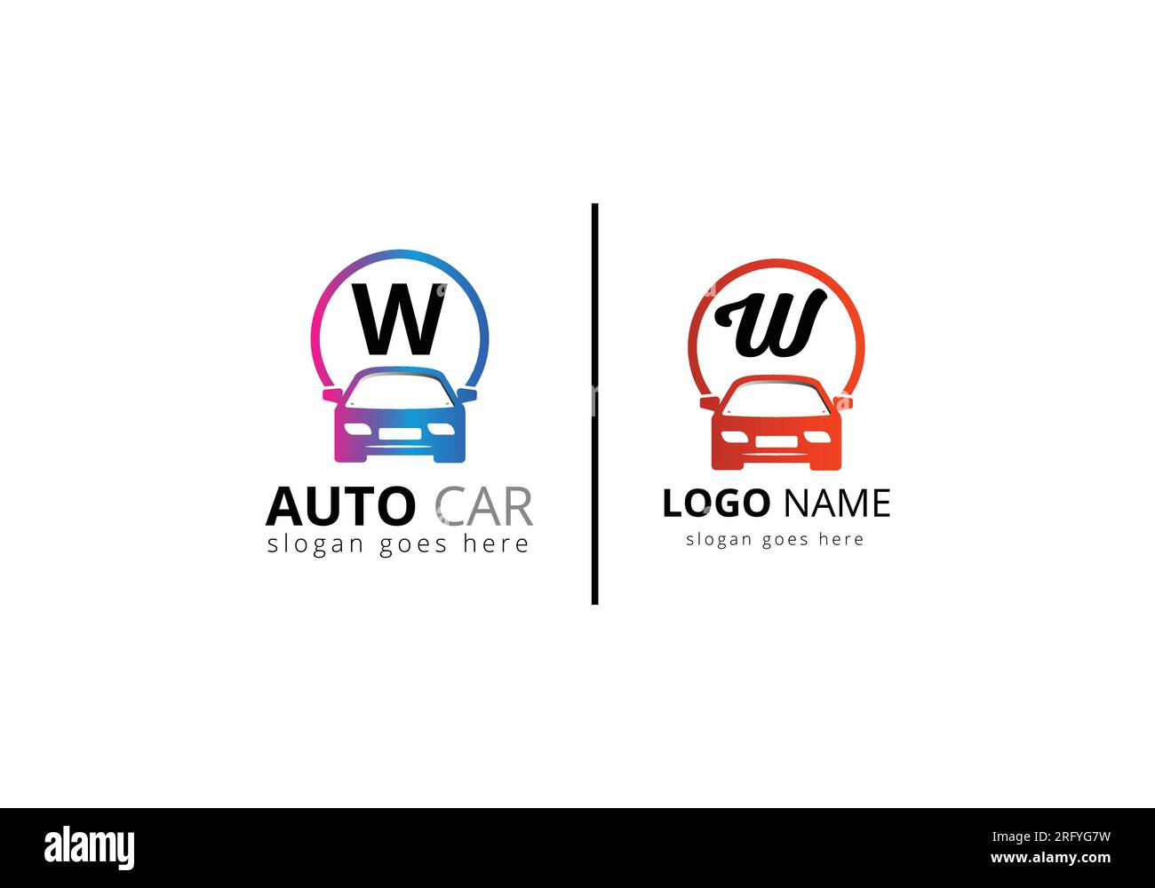 Abstract Car logo On Letter W sign symbol for Automotive Company Stock ...