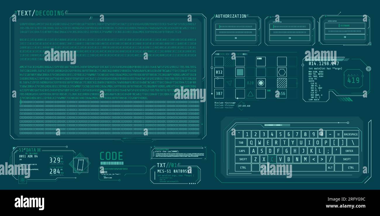 HUD interface elements for decoding data screen Stock Vector Image ... HUD interface elements for decoding data screen Stock Vector Image ...