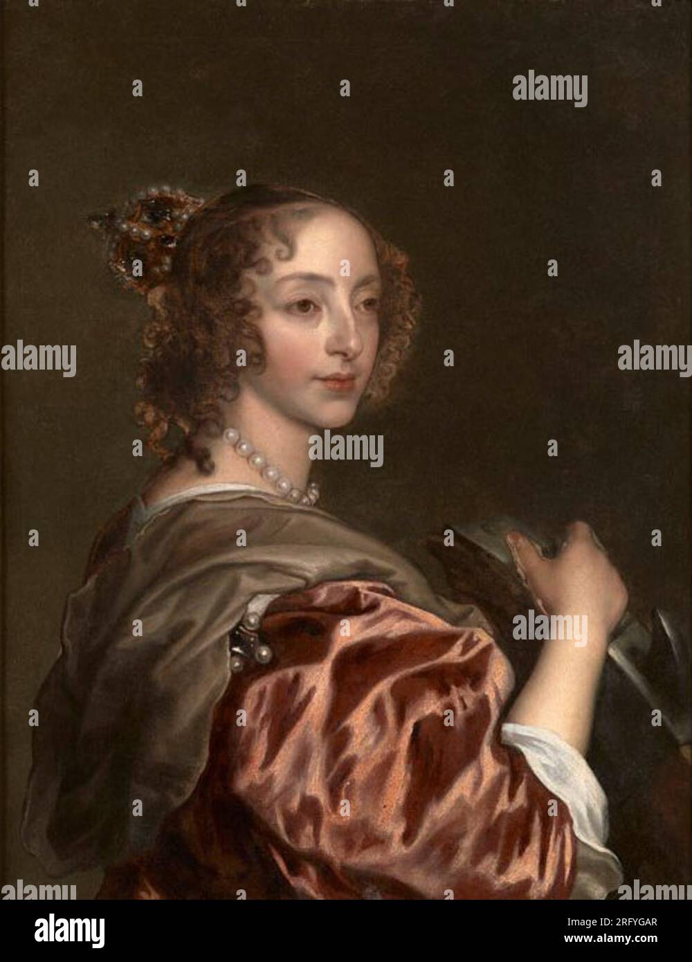 Portrait of Queen Henrietta Maria, as St Catherine 17th century by ...