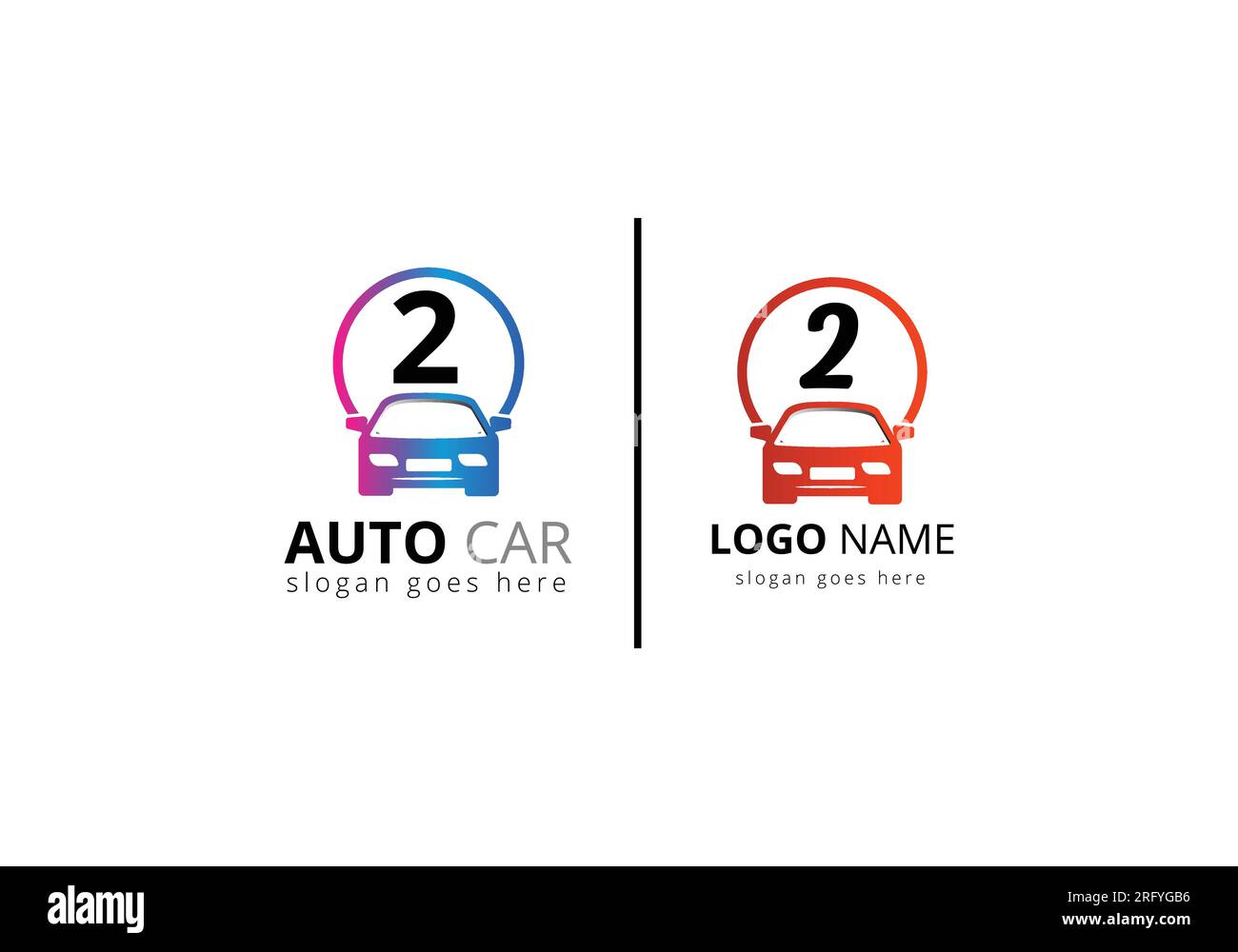 Abstract Car logo On Letter 2 sign symbol for Automotive Company Stock ...