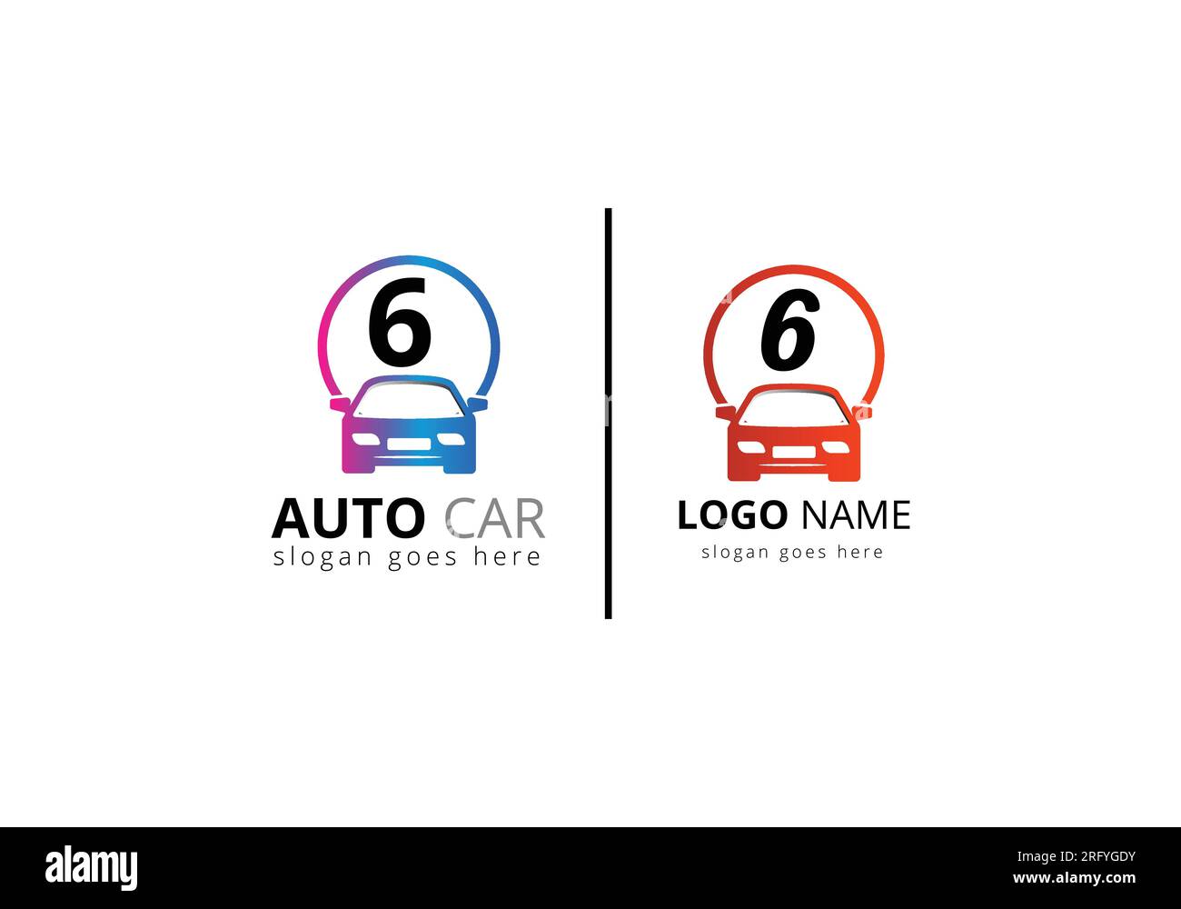 Abstract Car logo On Letter 6 sign symbol for Automotive Company Stock ...