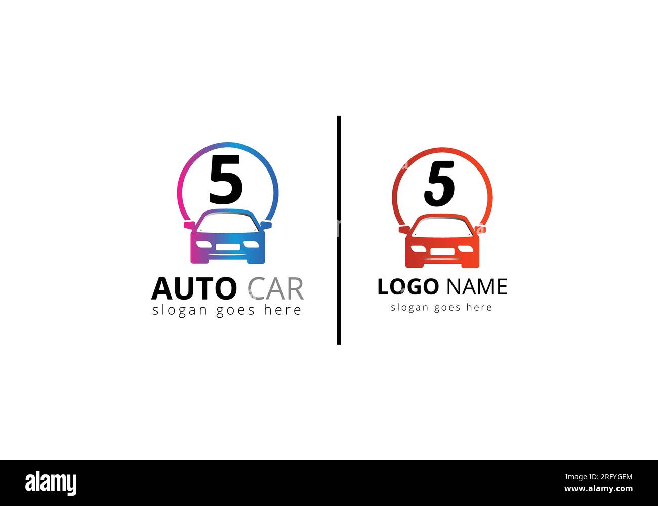 Abstract Car logo On Letter 5 sign symbol for Automotive Company Stock ...