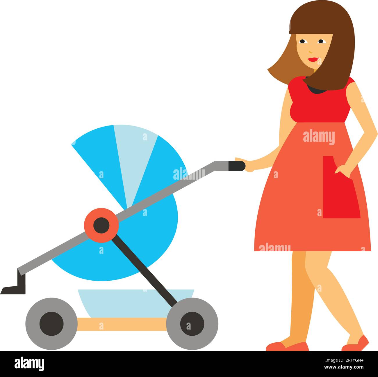 Mom pushing stroller isolated hi-res stock photography and images - Alamy
