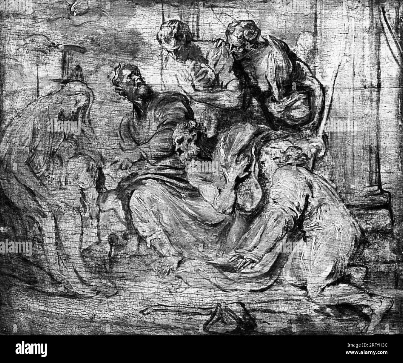 Van dyck adoration of the shepherds Black and White Stock Photos ...