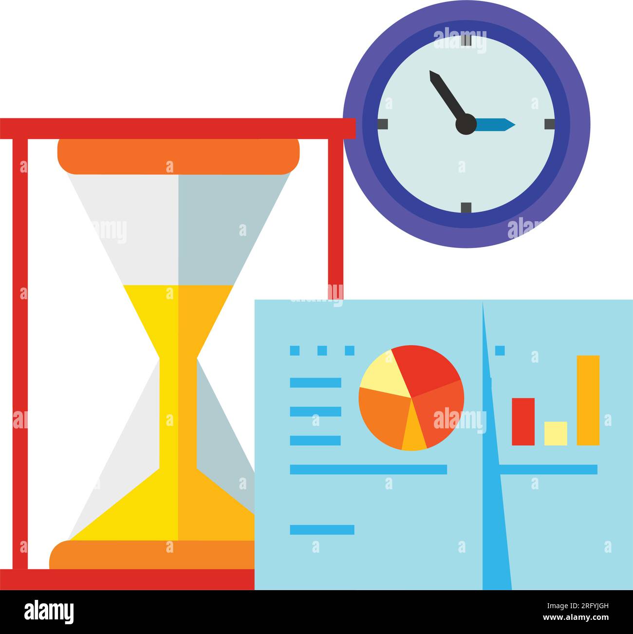 Time management graphs, clock, sandglass Stock Vector Image & Art - Alamy