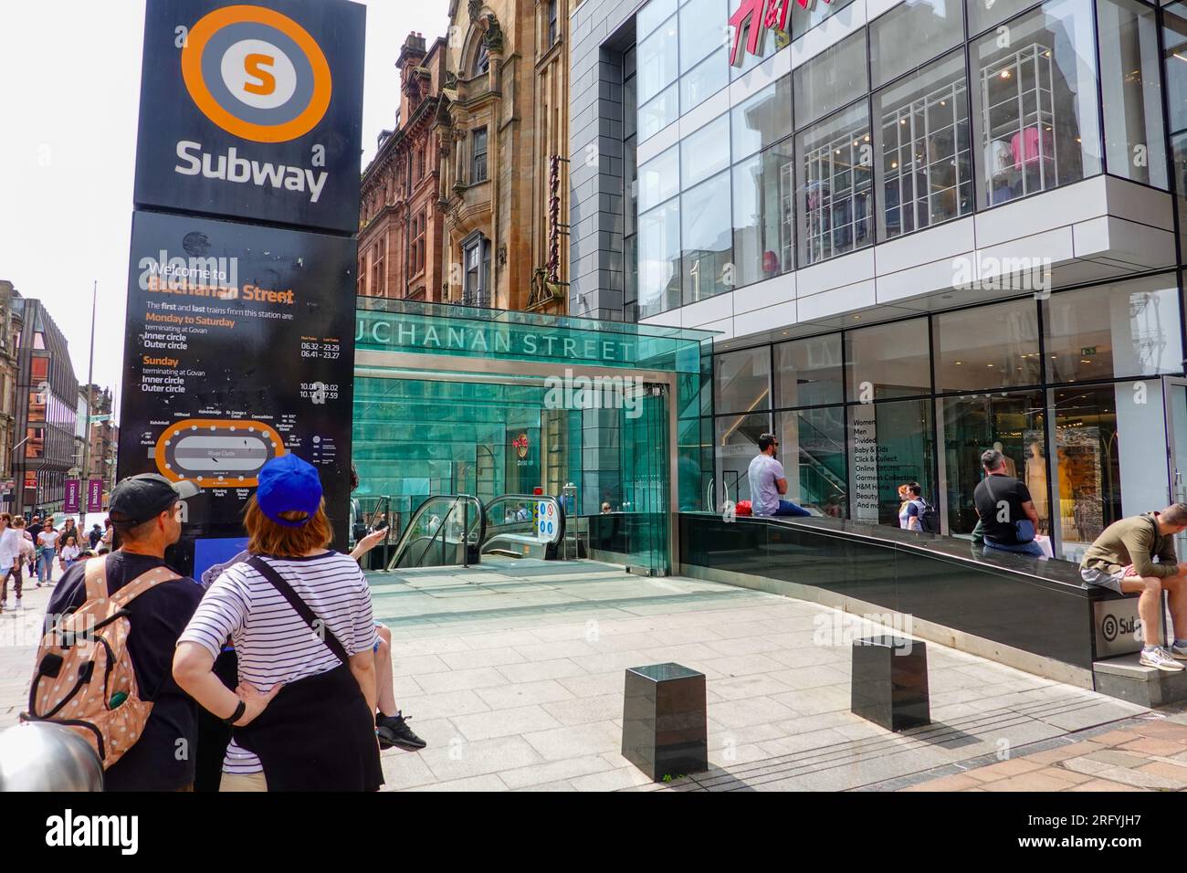 Entry to Buchanan Street Subway station, Glasgow, Scotland, UK Stock ...