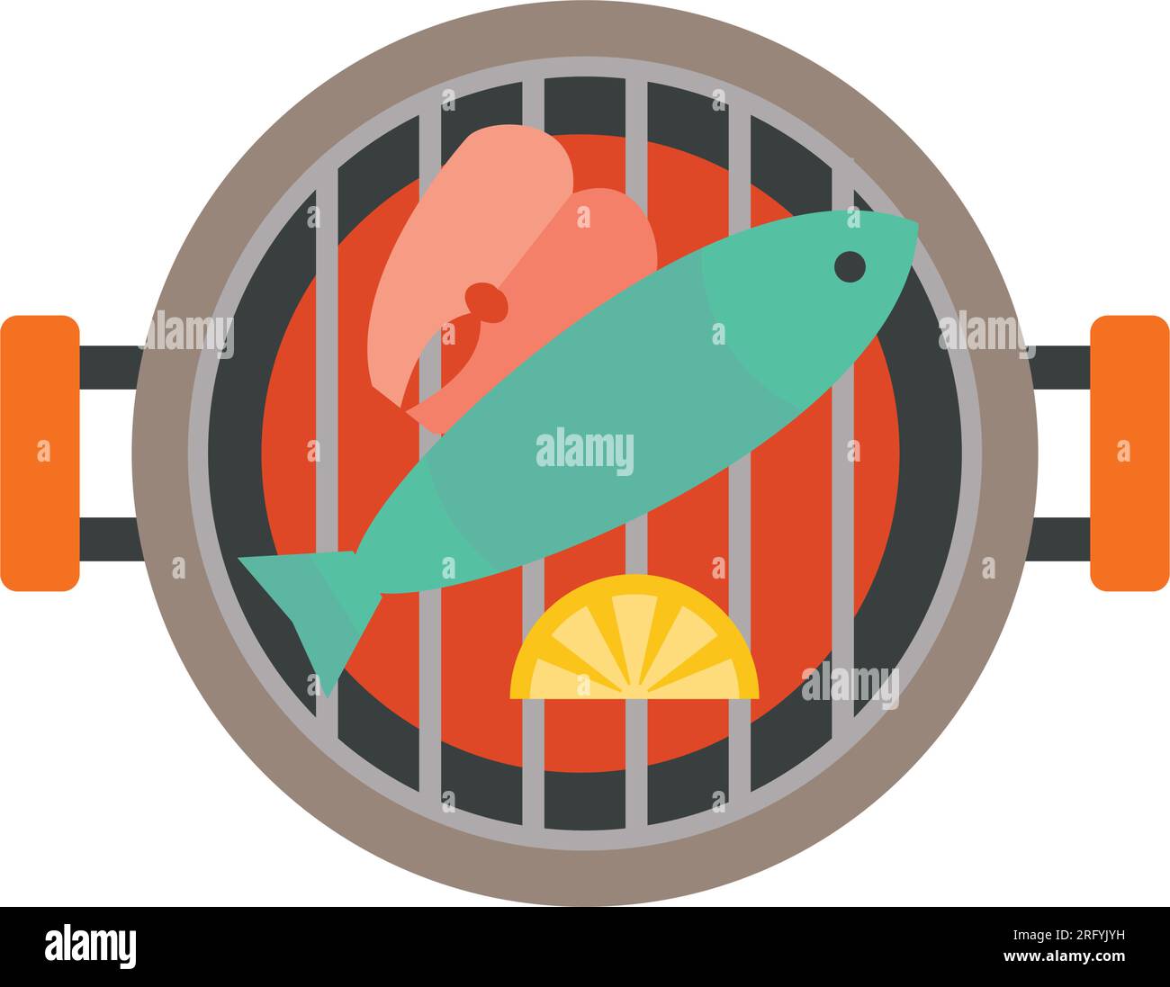 Barbecue fish icon Stock Vector Image & Art - Alamy