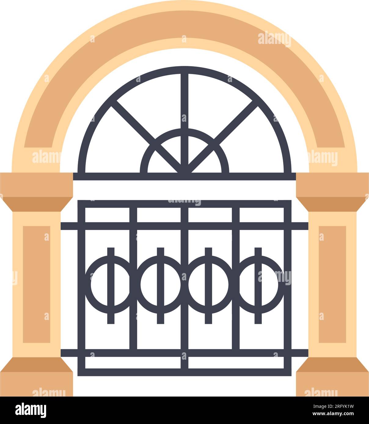 Forged iron gates vector icon Stock Vector Image & Art - Alamy