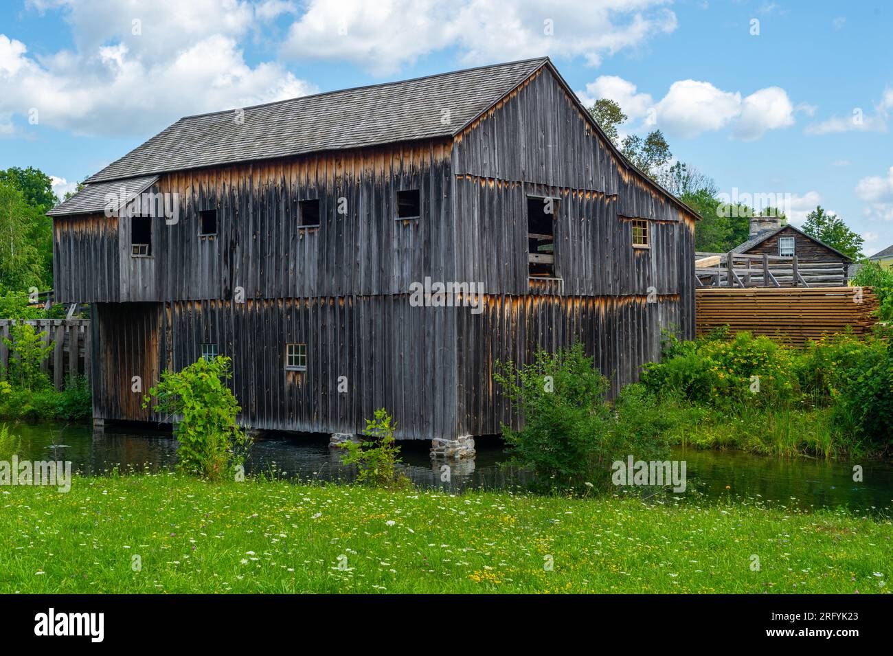 This simple, frame structure houses a single, water-driven vertical saw ...