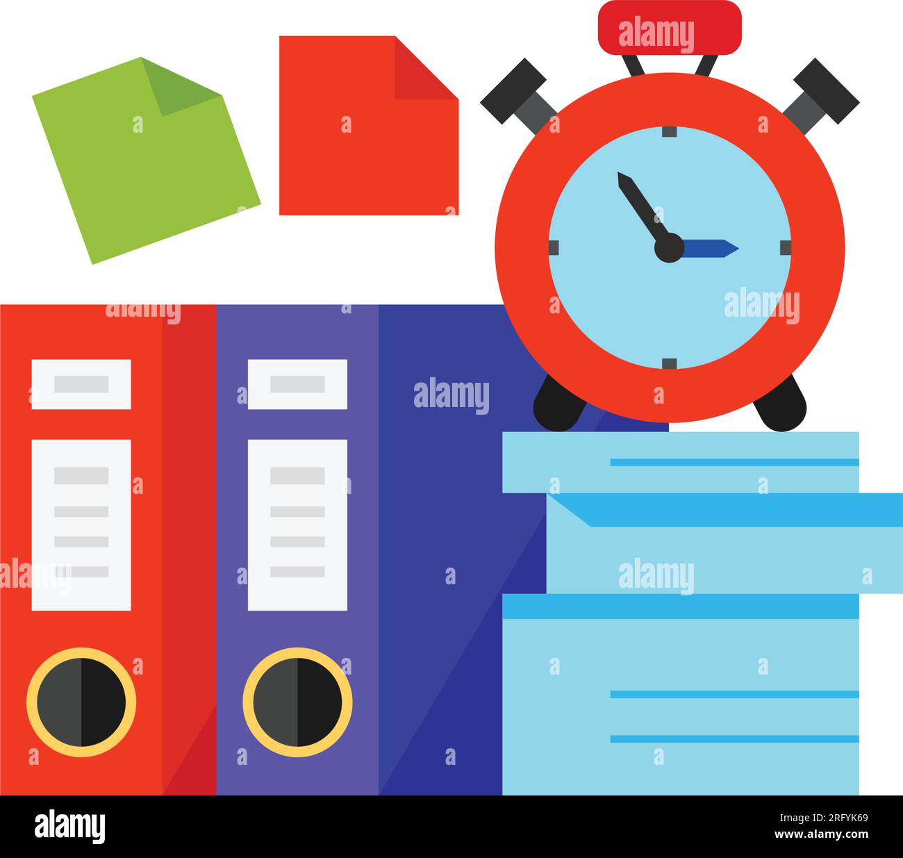 Blue alarm clock showing Stock Vector Images - Alamy