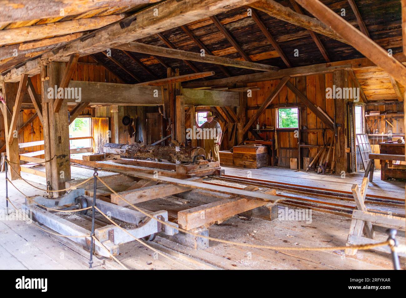 This simple, frame structure houses a single, water-driven vertical saw ...