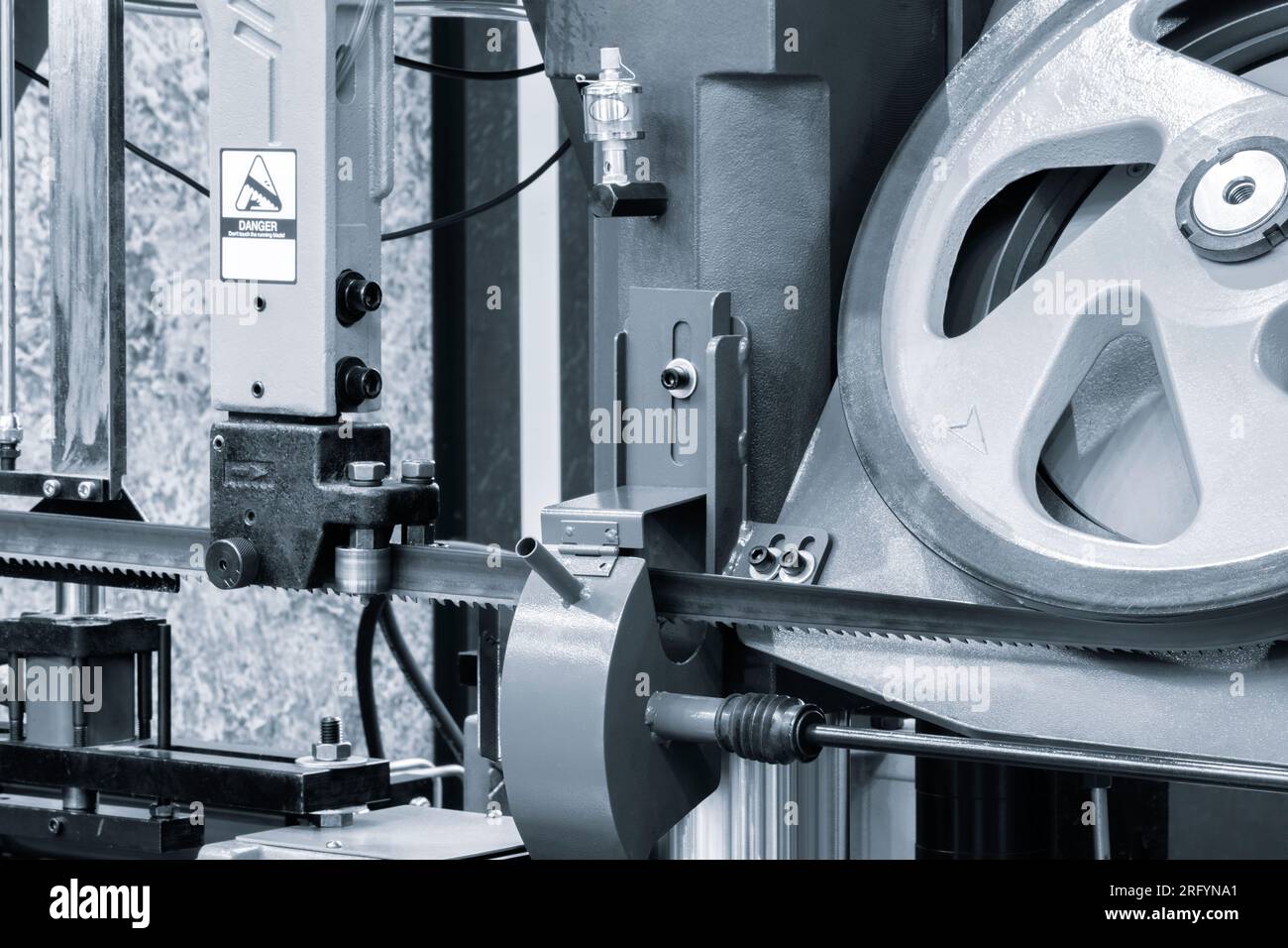 Industrial circular saw machine for metal close-up, industrial metal ...