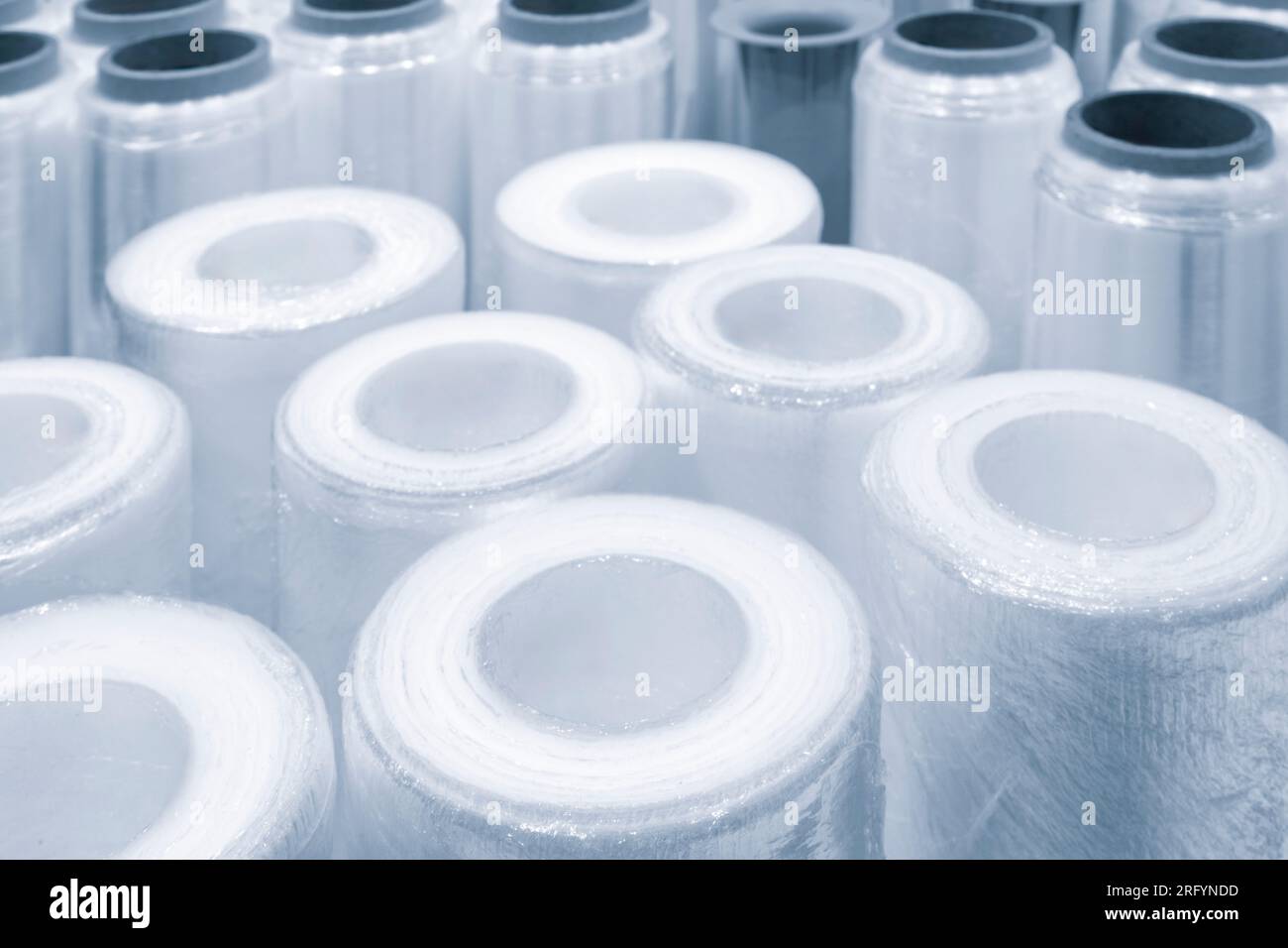 Rolls of polyethylene film for industrial packaging Stock Photo - Alamy