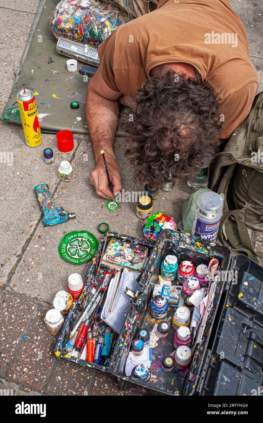 Artist Ben Wilson, who creates tiny paintings on chewing gum on the ...