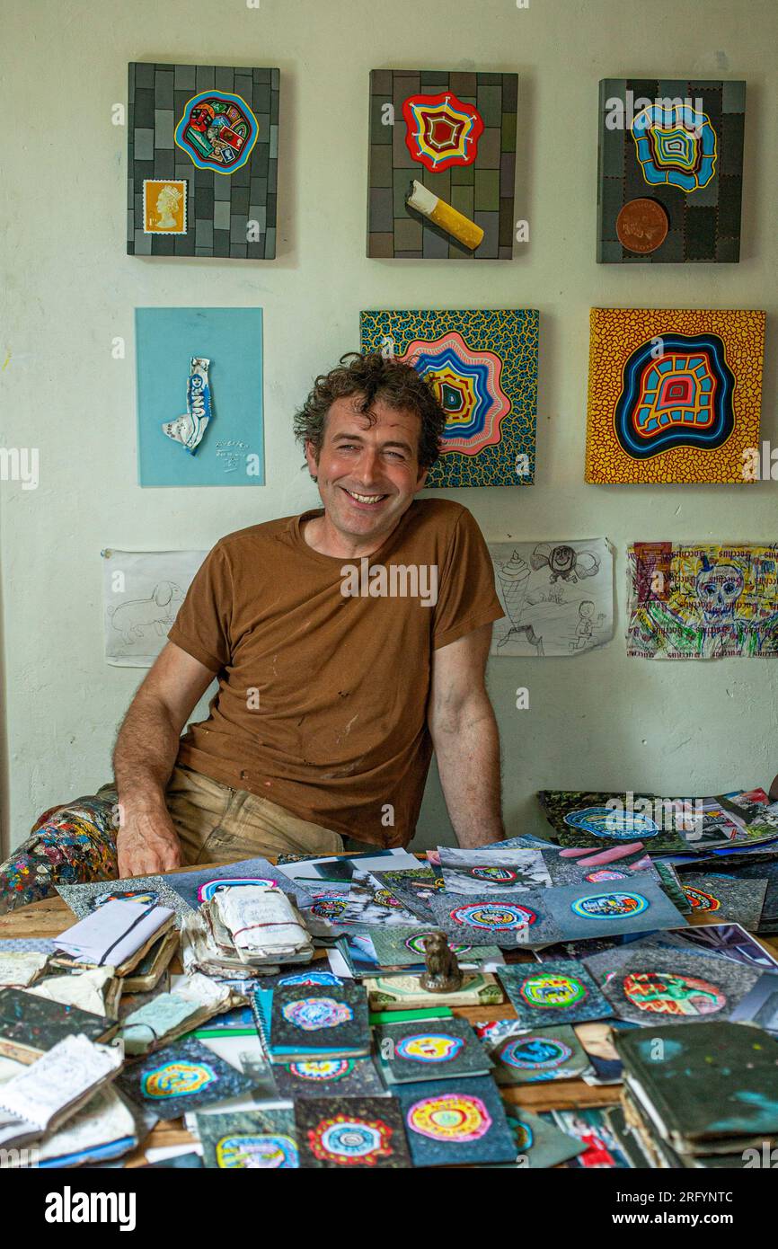 Artist Ben Wilson, who creates tiny paintings on chewing gum on the ...