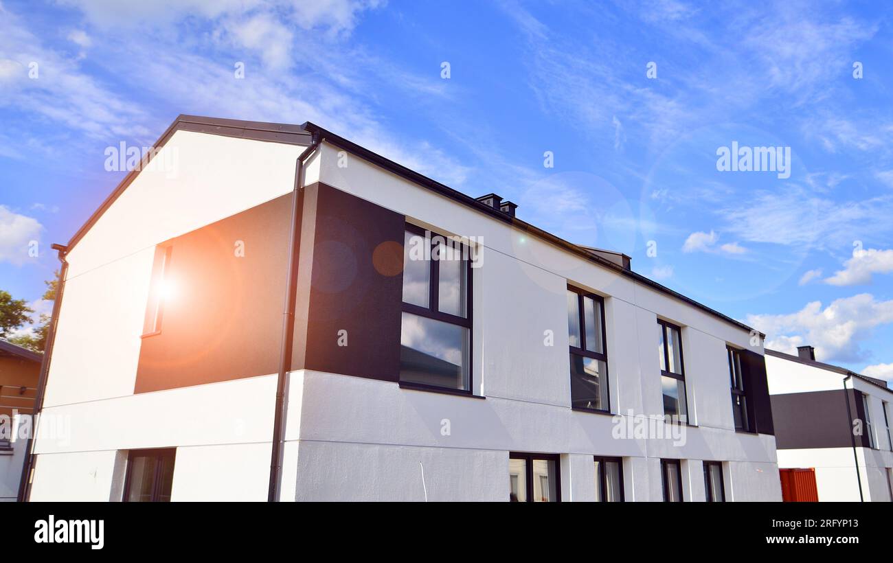 New single family houses in a new development area. Residential homes ...
