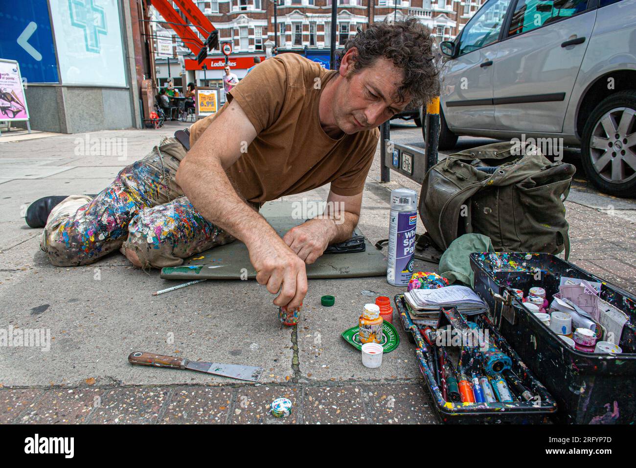 Artist Ben Wilson, who creates tiny paintings on chewing gum on the ...