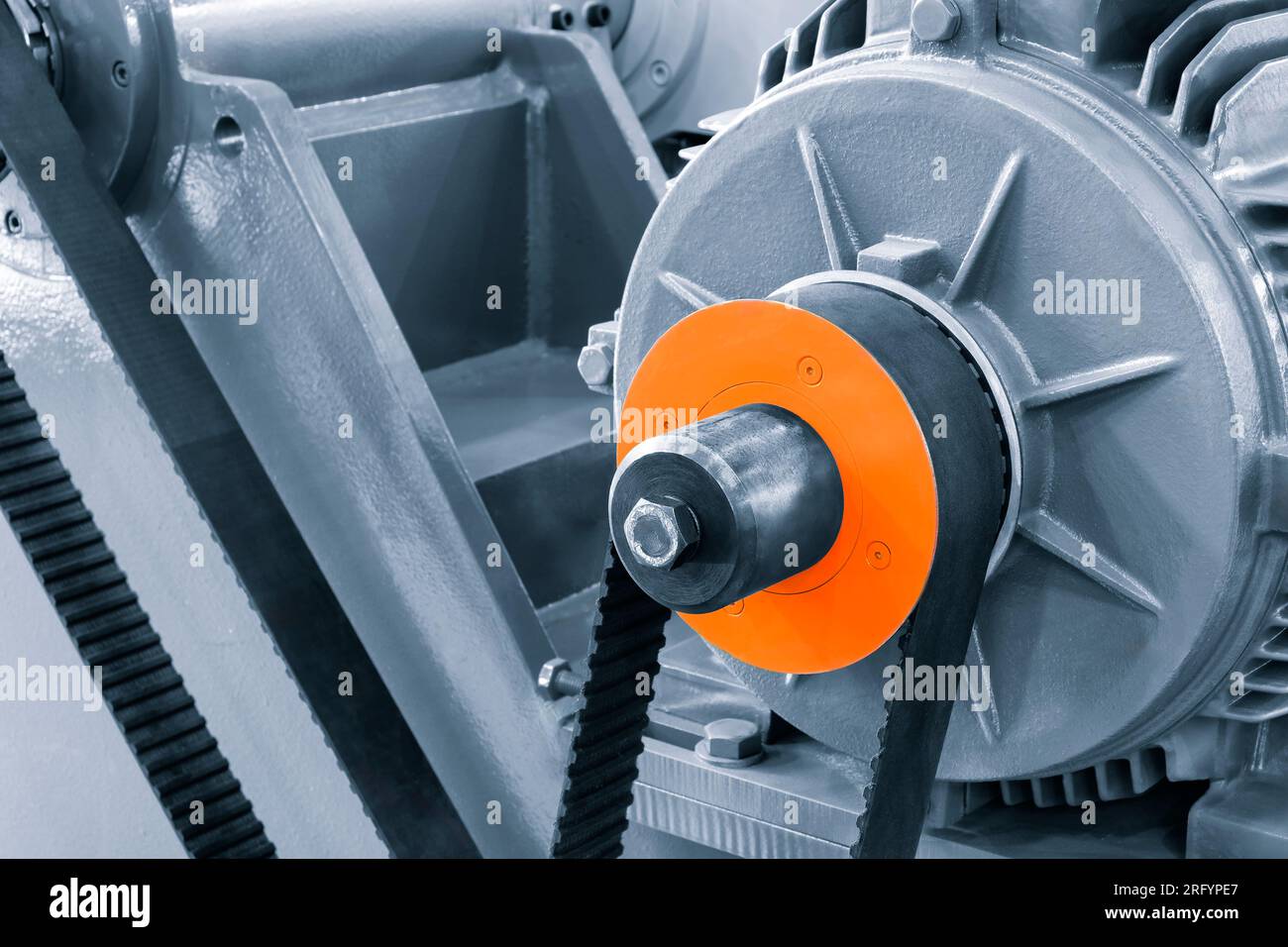 Belt drive system, industrial machinery transport concept Stock Photo ...