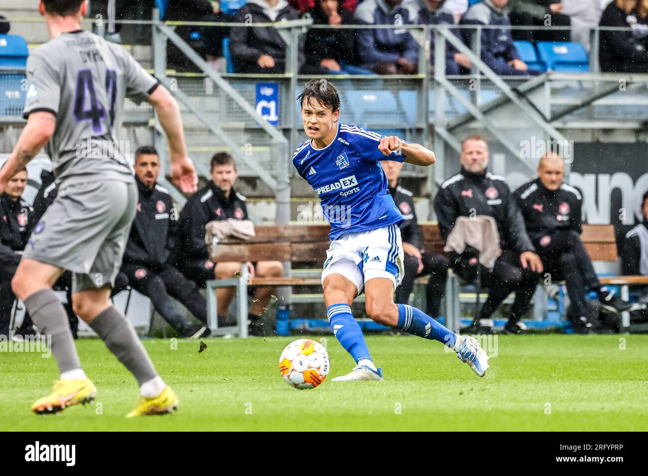 Lyngby, Denmark. 06th Aug, 2023. Tobias Storm (24) of Lyngby BK seen ...