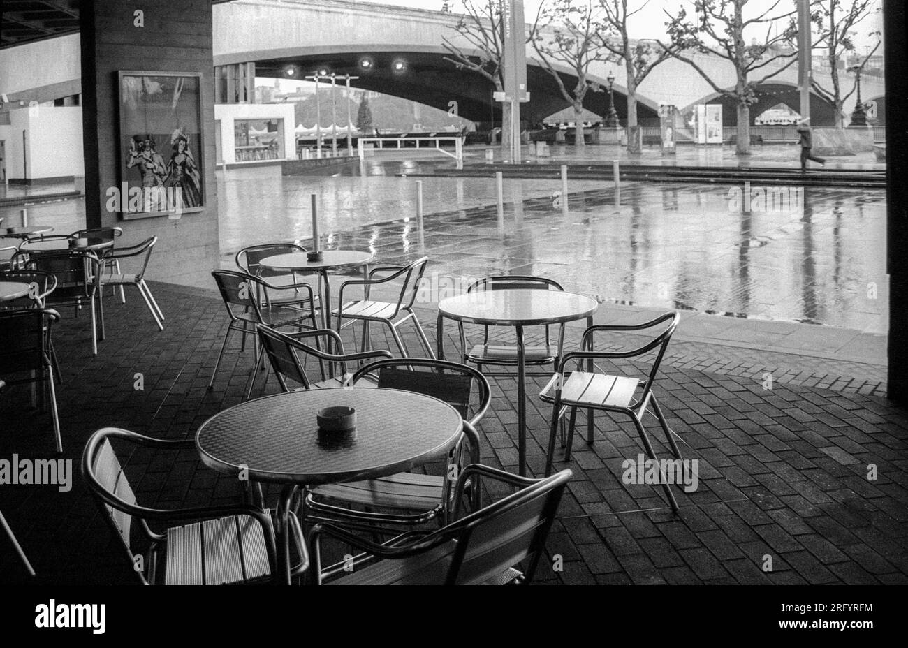 1990s black & white archive image of the South Bank outside the ...
